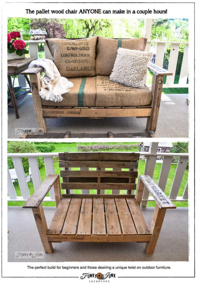 Build an easy outdoor pallet chair anyone can make! - Part 1Funky Junk ...