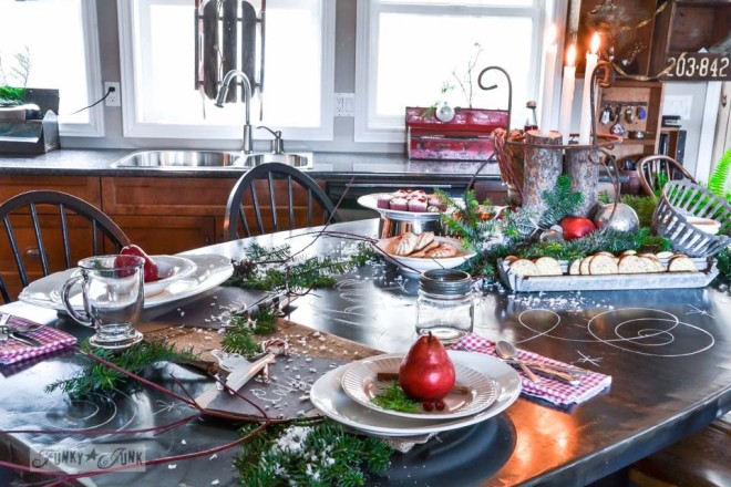 A well lit junky Christmas kitchenFunky Junk Interiors
