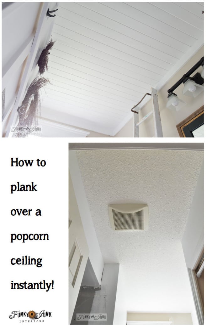 How to install a wood plank ceiling (without removing the popcorn ...