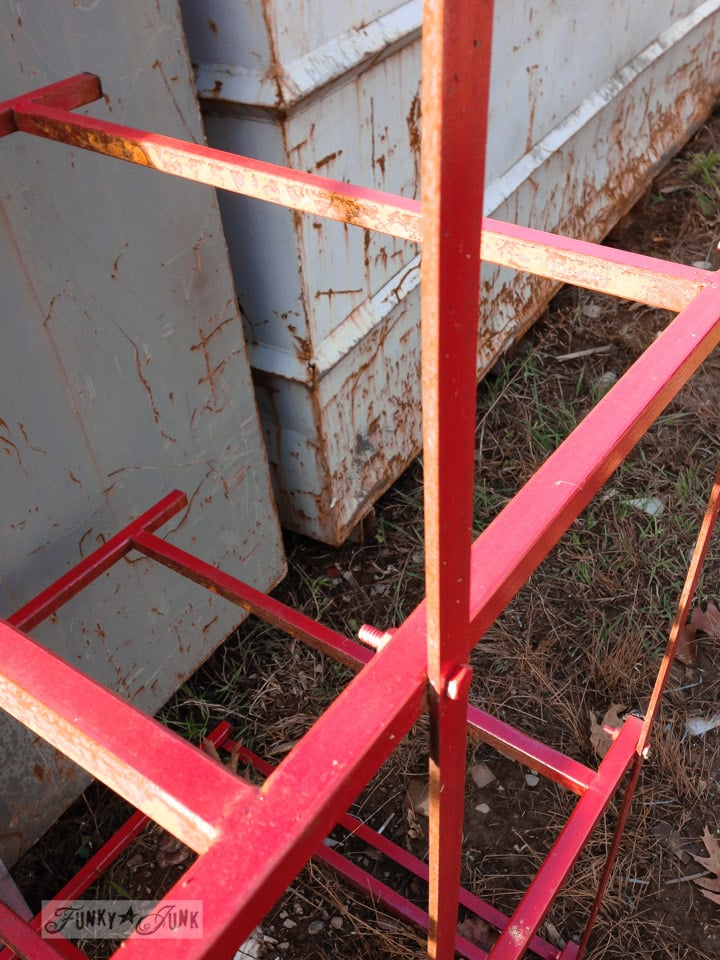 The ultimate red metal rack dumpster findFunky Junk Interiors