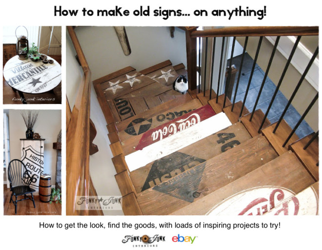 75+ Salvaged Old Signs for your home! Make your own!Funky Junk Interiors