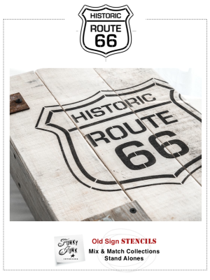 Historic Route 66 stencil with pallet wood storage cabinetFunky Junk ...