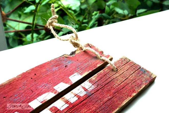Apple Farm sign with rustic twine detailFunky Junk Interiors