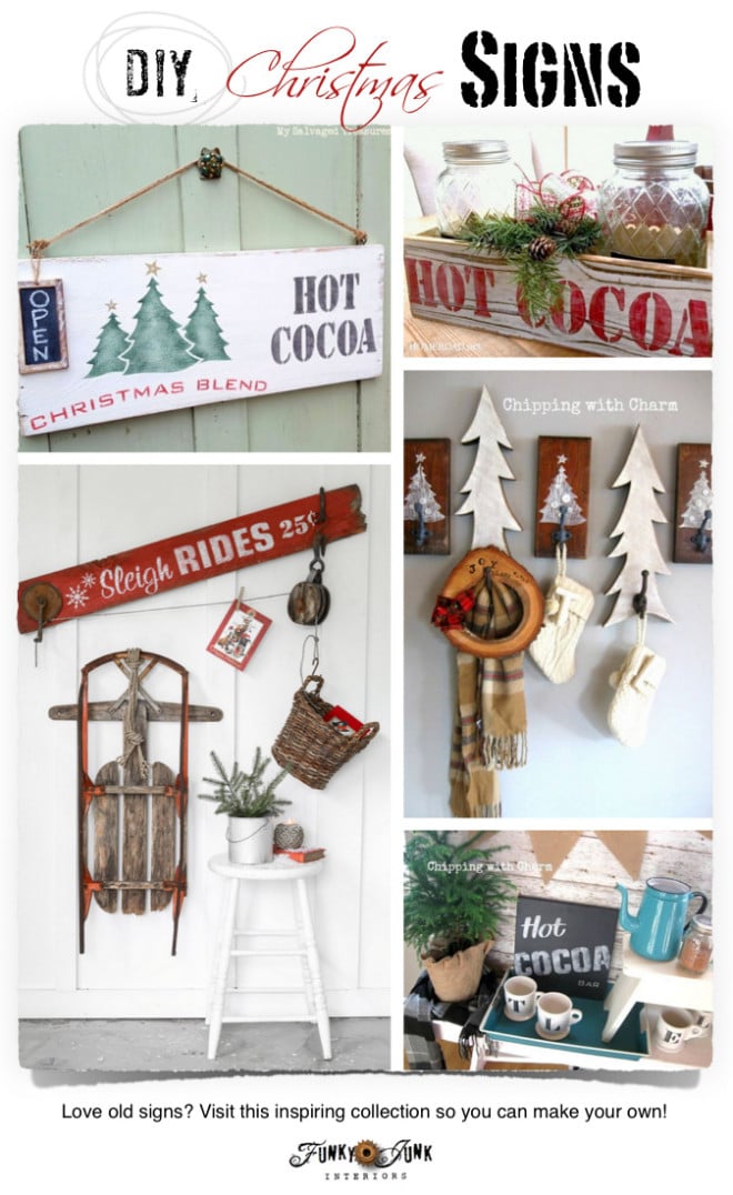 35+ DIY Christmas signs with easy tutorials! - Funky Junk ...