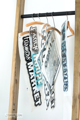 Cool, compact DIY ladder stencil storage idea! Easy to make.Funky Junk ...
