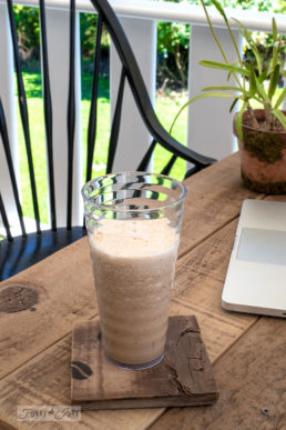 Frothy homemade iced coffee with simple ingredientsFunky Junk Interiors