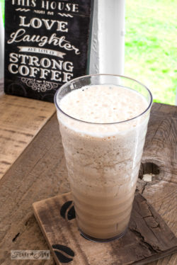 Frothy homemade iced coffee with simple ingredientsFunky Junk Interiors