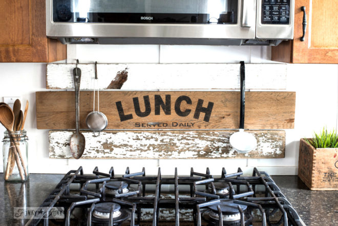 Interchangeable rustic farmhouse kitchen signsFunky Junk Interiors