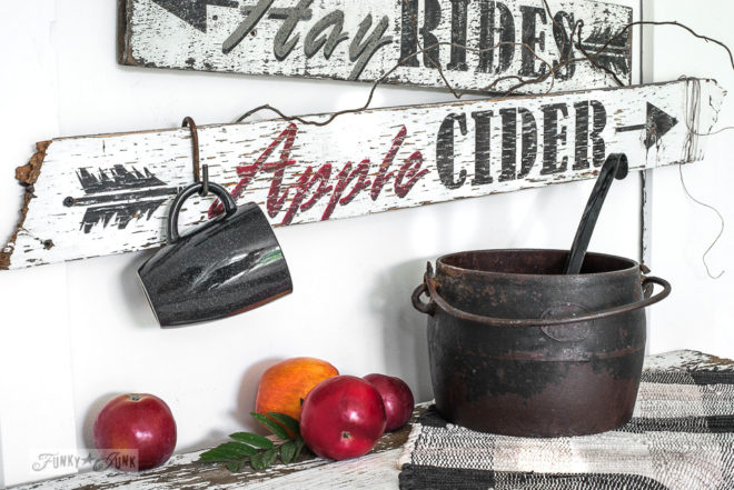 How to stencil rustic fall directional signs with drop shadowsFunky ...