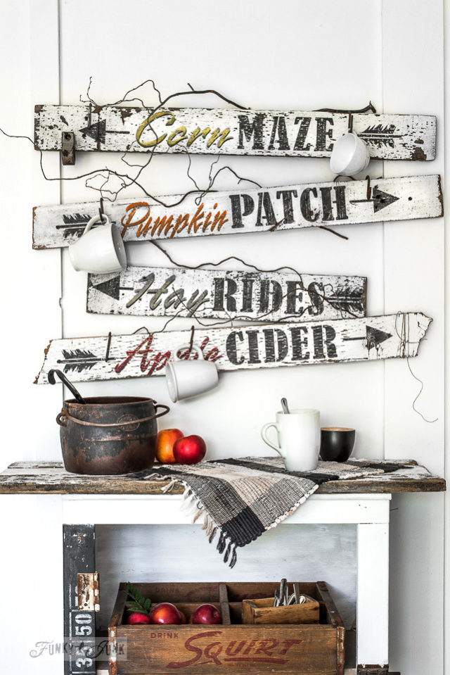 12+ Fall signs to make with wood and stencils! (with pictures)Funky ...