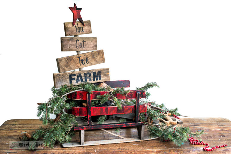 Easy DIY reclaimed wood Christmas tree and star - Funky Junk ...