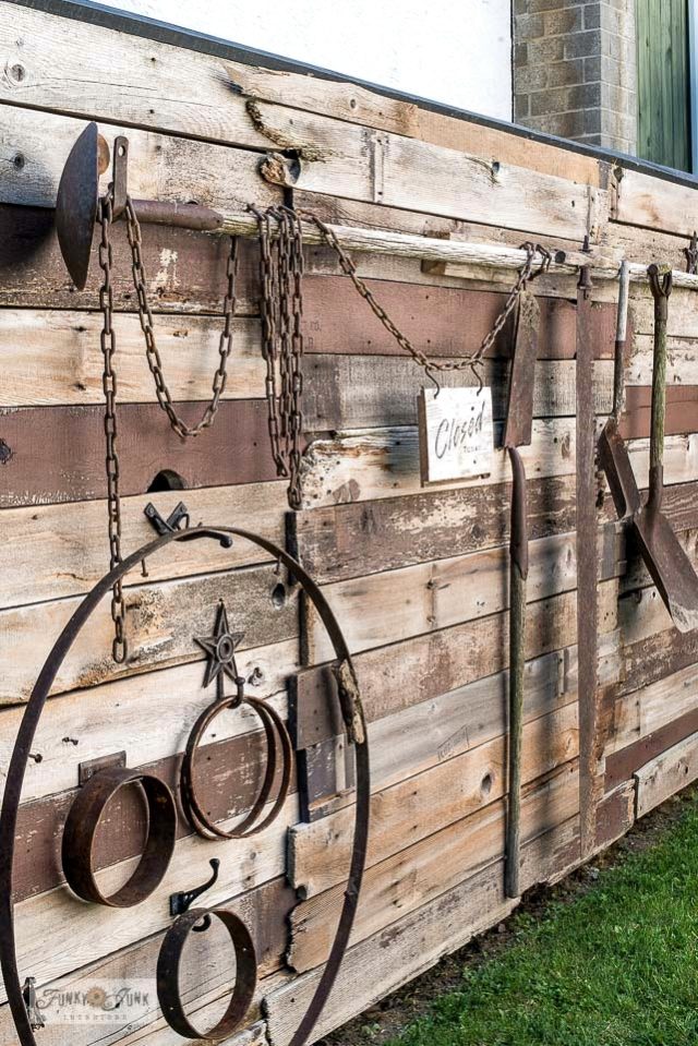 Reclaimed wood tool fence with Farm Supply sign - Funky Junk ...