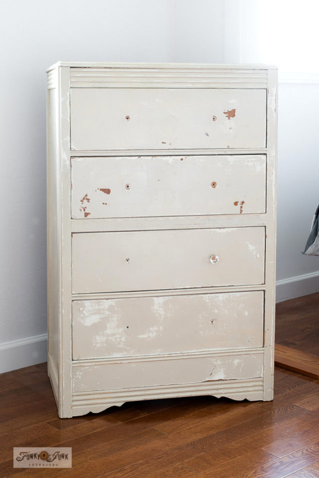 Fabric pattern stenciled dresser makeover - Funky Junk InteriorsFunky ...