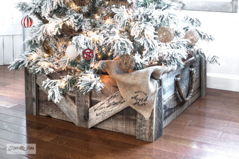 20+ unique DIY wood Christmas tree skirt ideas - Funky Junk ...