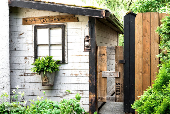 How to build an easy rustic wood garden shed gate - Funky Junk ...