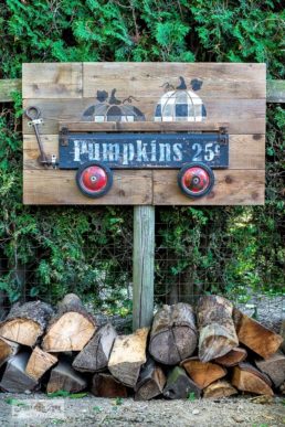 Build a stenciled sunflower fall wood sign with a shelf - Funky ...