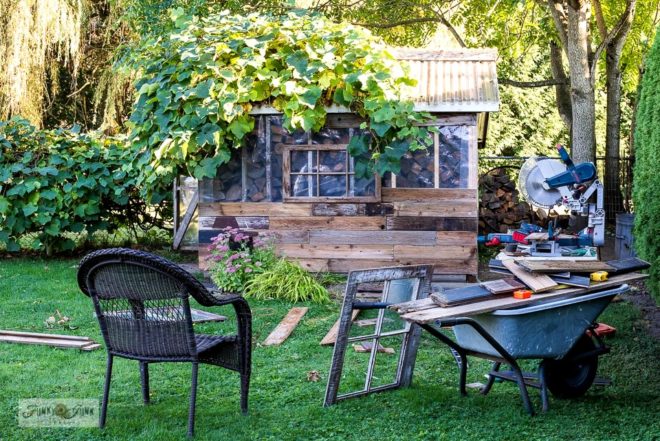 Installing reclaimed wood shed siding - Funky Junk InteriorsFunky Junk ...