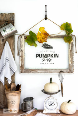 How to stencil on glass with a charming old window Pumpkin Pie sign ...