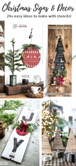 37 easy DIY Christmas signs and decor ideas to make with stencils!Funky ...