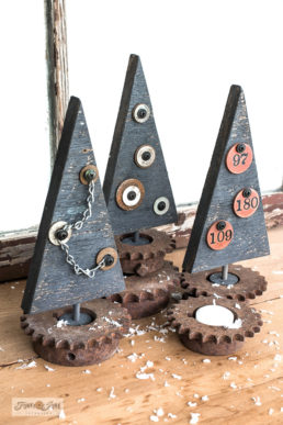 Steampunk Industrial wood Christmas trees! - Funky Junk InteriorsFunky ...