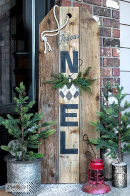 Easy Joy Christmas sign with Buffalo Check Ornament - Funky Junk ...