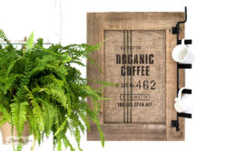 DIY coffee bean bag sign bulletin board - Funky Junk InteriorsFunky ...