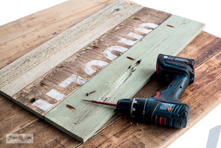 A simple and easy to make rustic garden serving tray with plant label ...