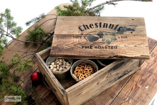 Build a charming wood crates snack box for serving Christmas snacks ...