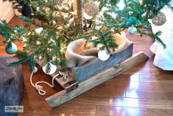 DIY Wood sled Christmas tree crate skirt - Funky Junk InteriorsFunky ...