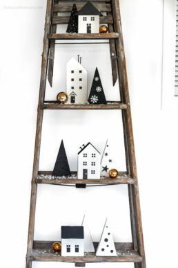 DIY wooden pencil Christmas tree forest with stencil decorations ...