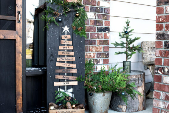 Easy DIY pallet Christmas tree sign with stencils and wood - Funky Junk ...