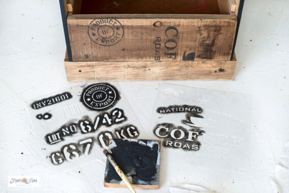 DIY wooden crates dresser makeover for paint storage - Funky Junk ...