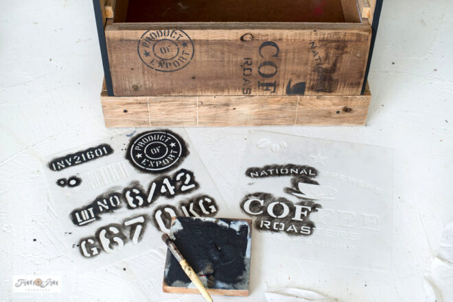 DIY wooden crates dresser makeover for paint storage - Funky Junk ...