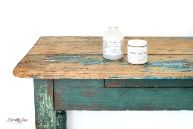 Preserving an antique farmhouse table for a paint studio - Funky Junk ...
