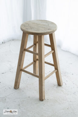 Stenciled wooden bar stools for unique outdoor side tables - Funky Junk ...