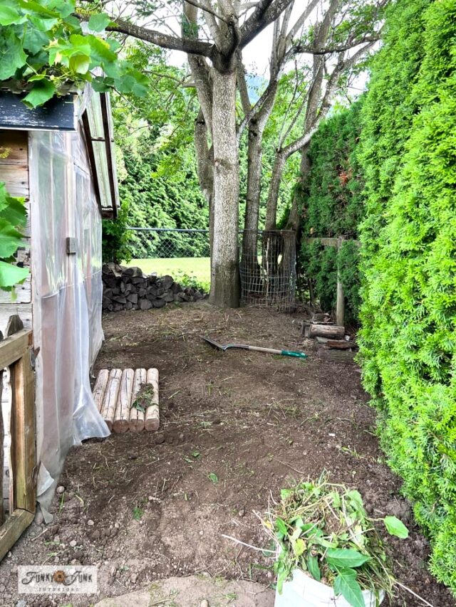 Adding a reclaimed wooden gate and front porch step to a garden shed ...
