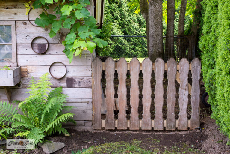Adding a reclaimed wooden gate and front porch step to a garden shed ...