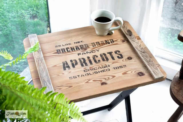 Easy rustic wood crate TV trays makeover (for small spaces) - Funky ...