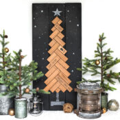 Create an easy Herringbone wood Christmas tree sign, pallet-style ...