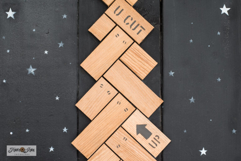 Create an easy Herringbone wood Christmas tree sign, pallet-style ...