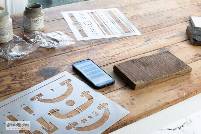 Create stacked vintage suitcase wall art with boards and stencils ...