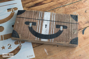 Create stacked vintage suitcase wall art with boards and stencils ...