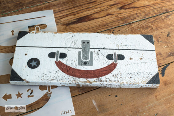 Create stacked vintage suitcase wall art with boards and stencils ...