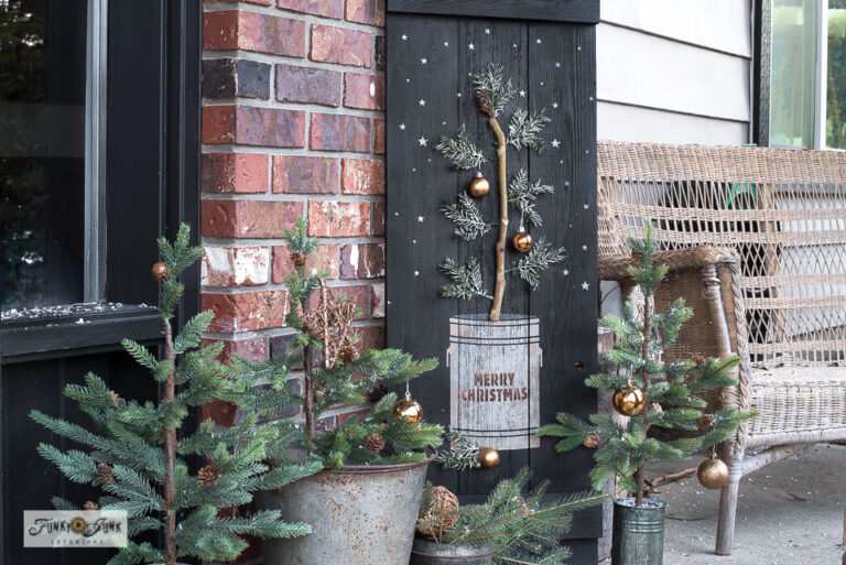 3D Christmas tree decoration for a front porch sign - Funky Junk ...
