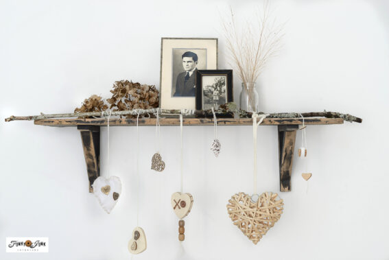 Valentines Day hanging hearts mobile on a branch - Funky Junk ...