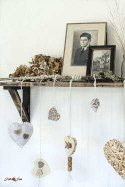 Valentines Day hanging hearts mobile on a branch - Funky Junk ...