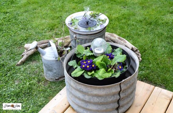 Create An Eco Friendly Solar Water Fountain feature with Galvanized ...