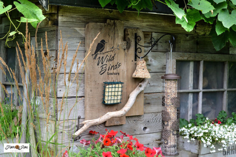 How To Build An Easy Bird Feeding Station In Your Backyard - Funky Junk ...