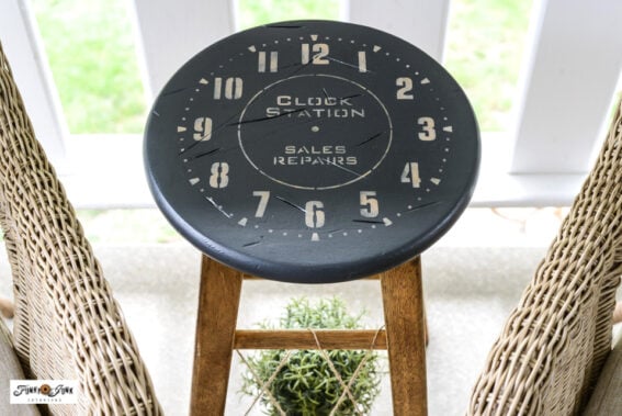 Upcycling Industrial Counter Stools With Clock Design And Twine - Funky ...
