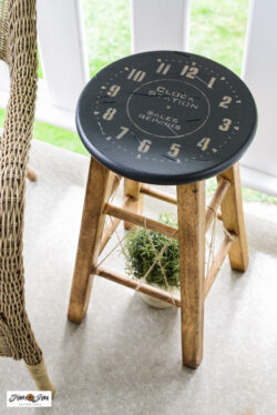 Upcycling Industrial Counter Stools With Clock Design And Twine - Funky ...